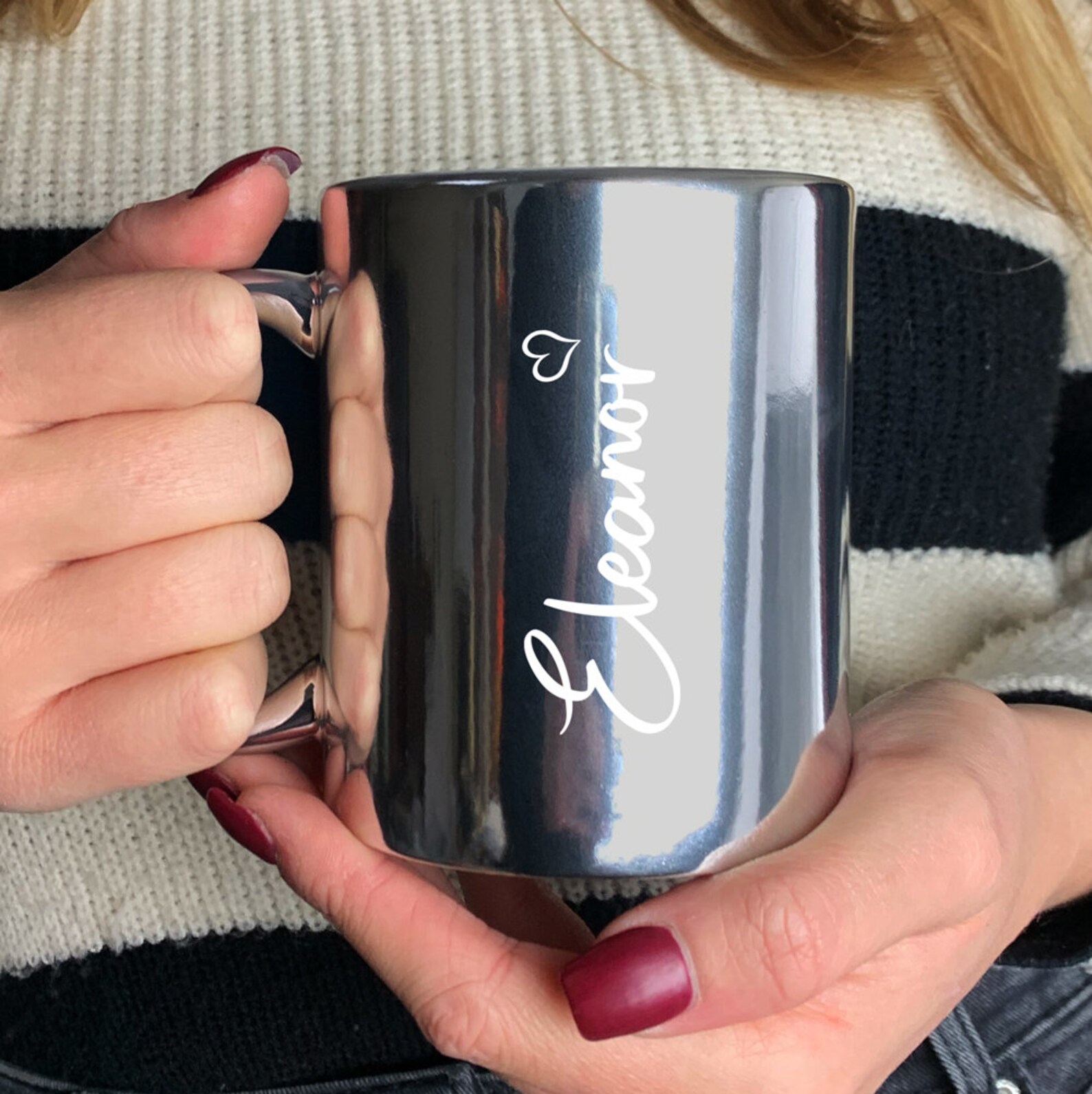 Personalised Silver Gold Metallic Coffee Cup / Tea Mug | Etsy