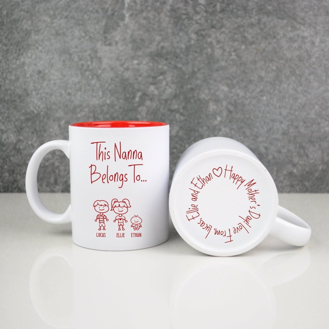 This GRANDMA, NANNA Belongs TO Mug, Personalised Mother's Day Gift ...
