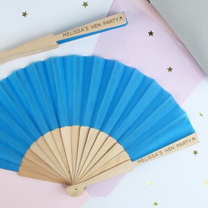 Personalised Pink Hand Fan, Hen Party Fan, Bridal Party Favours for Hen ...