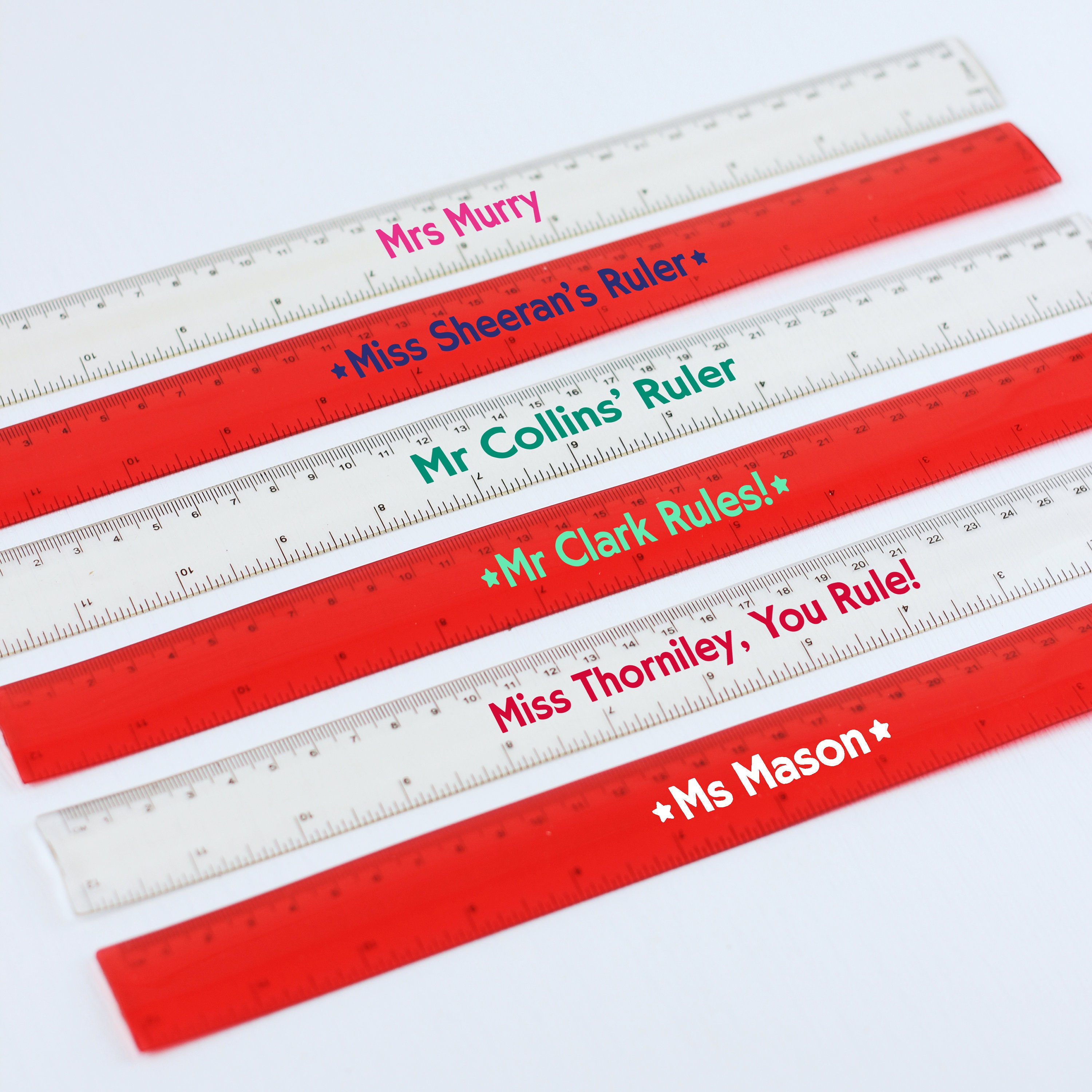 Personalised Ruler, Teacher 30cm Flexible Bendy Ruler, Novelty ...