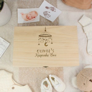 New Baby Wooden Personalised Keepsake Box, New Born Baby, Luxury Baby ...