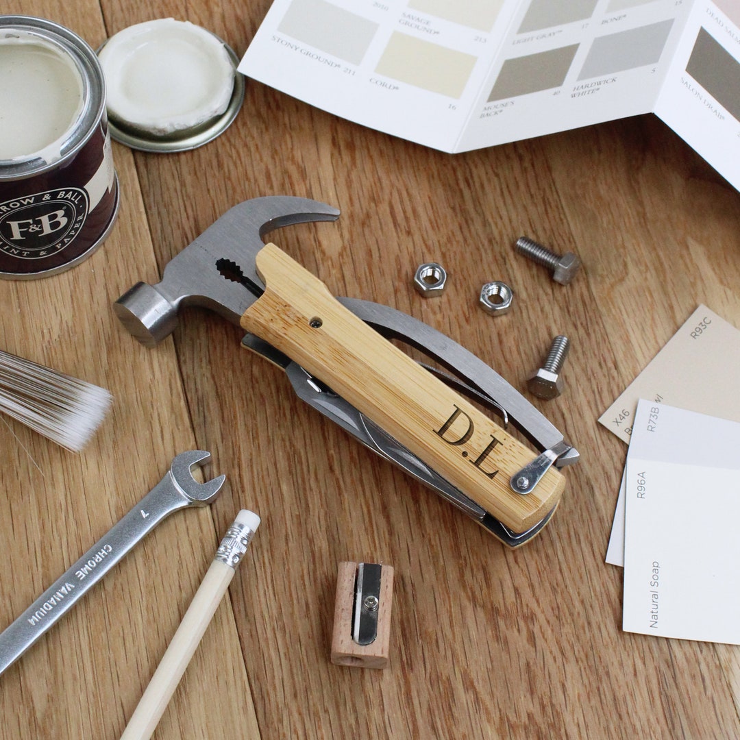 Personalised Hammer Multitool With Any Initials Monogram Dad Grandad ...