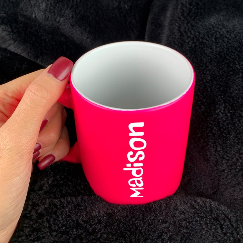 Personalised Neon Mug Ceramic Mug Fluorescent 310ml Tea Cup | Etsy
