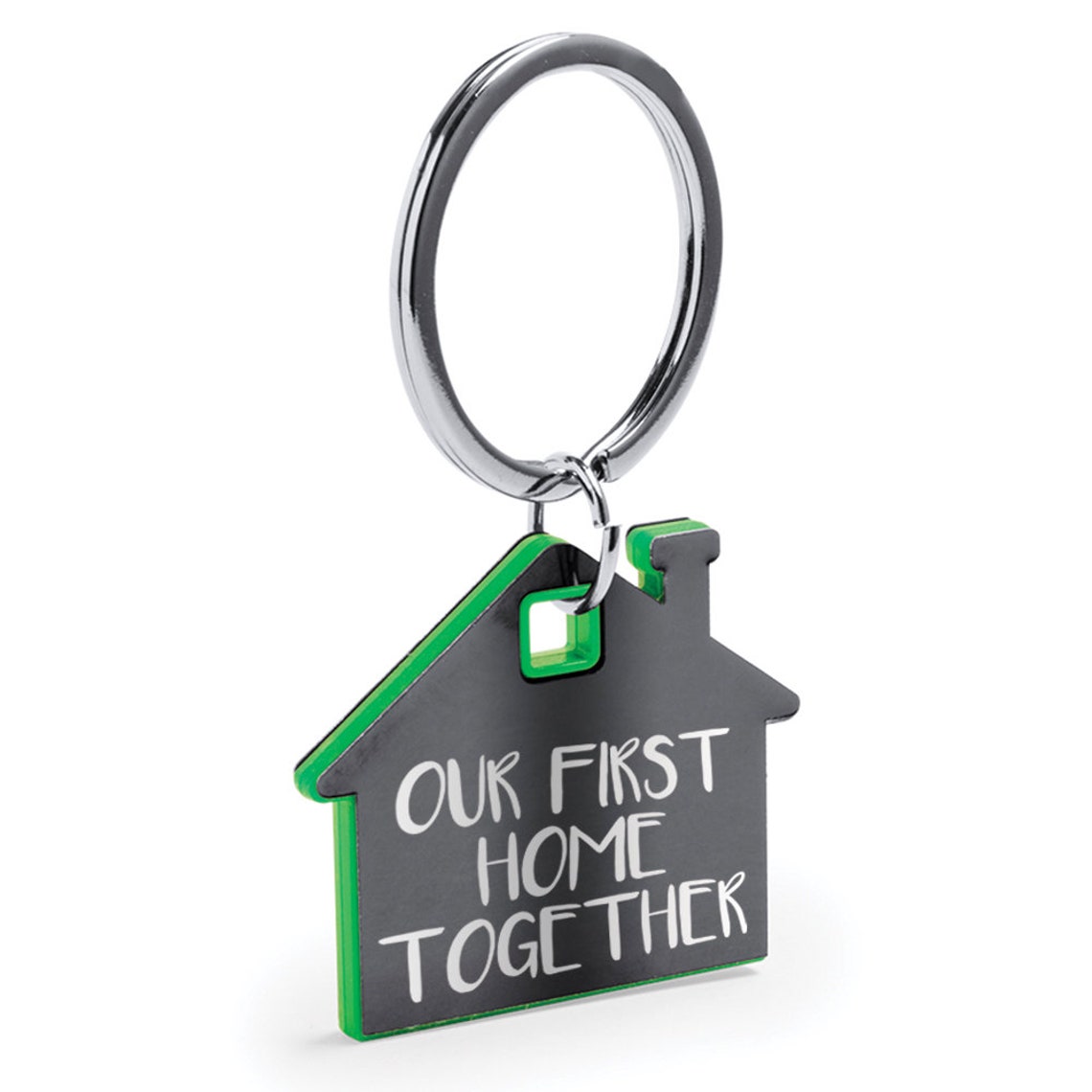 House Shaped Key Ring, New Home, Our First Home Together Metal Keychain ...