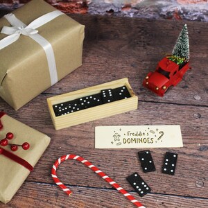 Personalised Christmas Dominoes Tile Game, Wooden Christmas Game ...