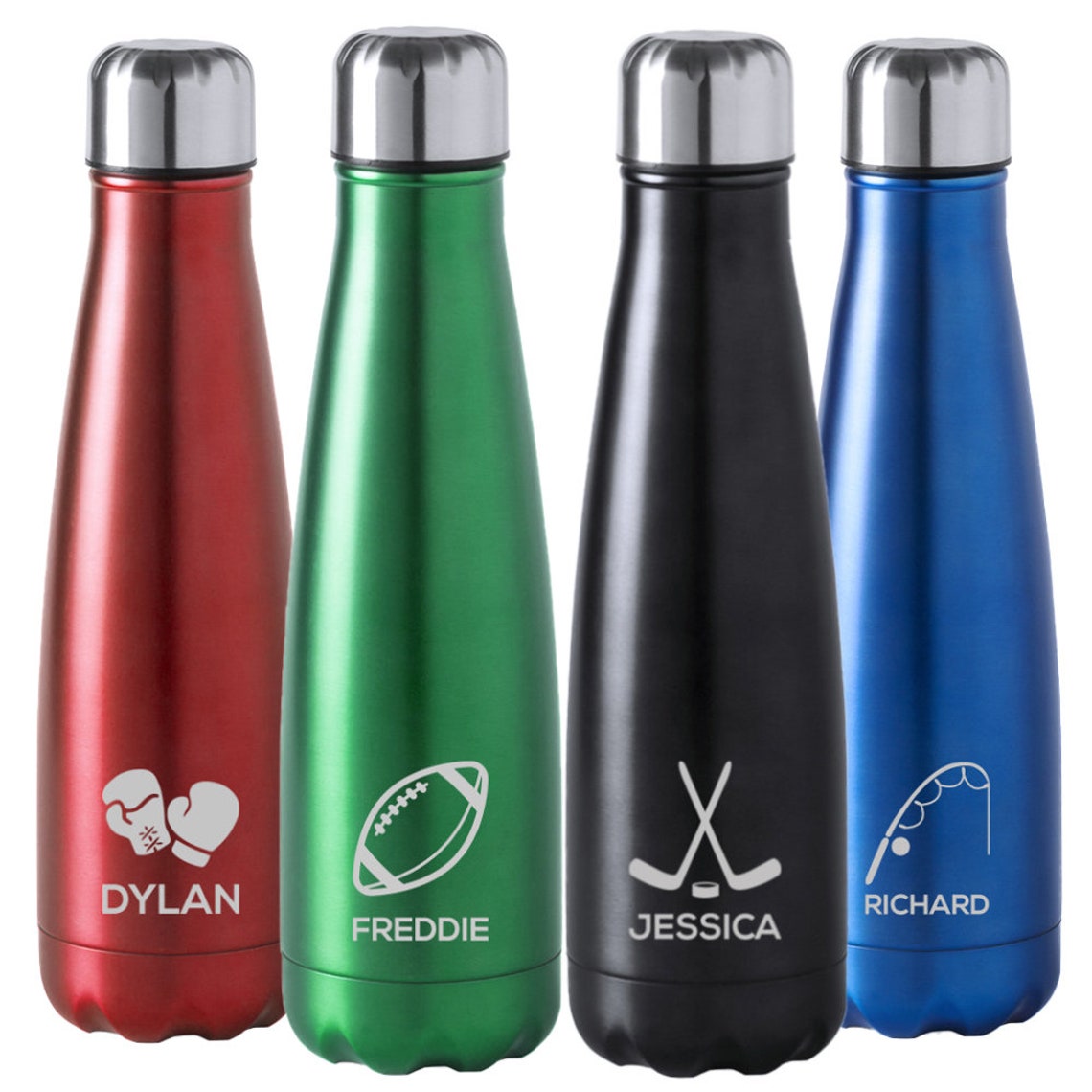 Personalised Water Bottle Flask Hobby / Sports Icon Yoga | Etsy