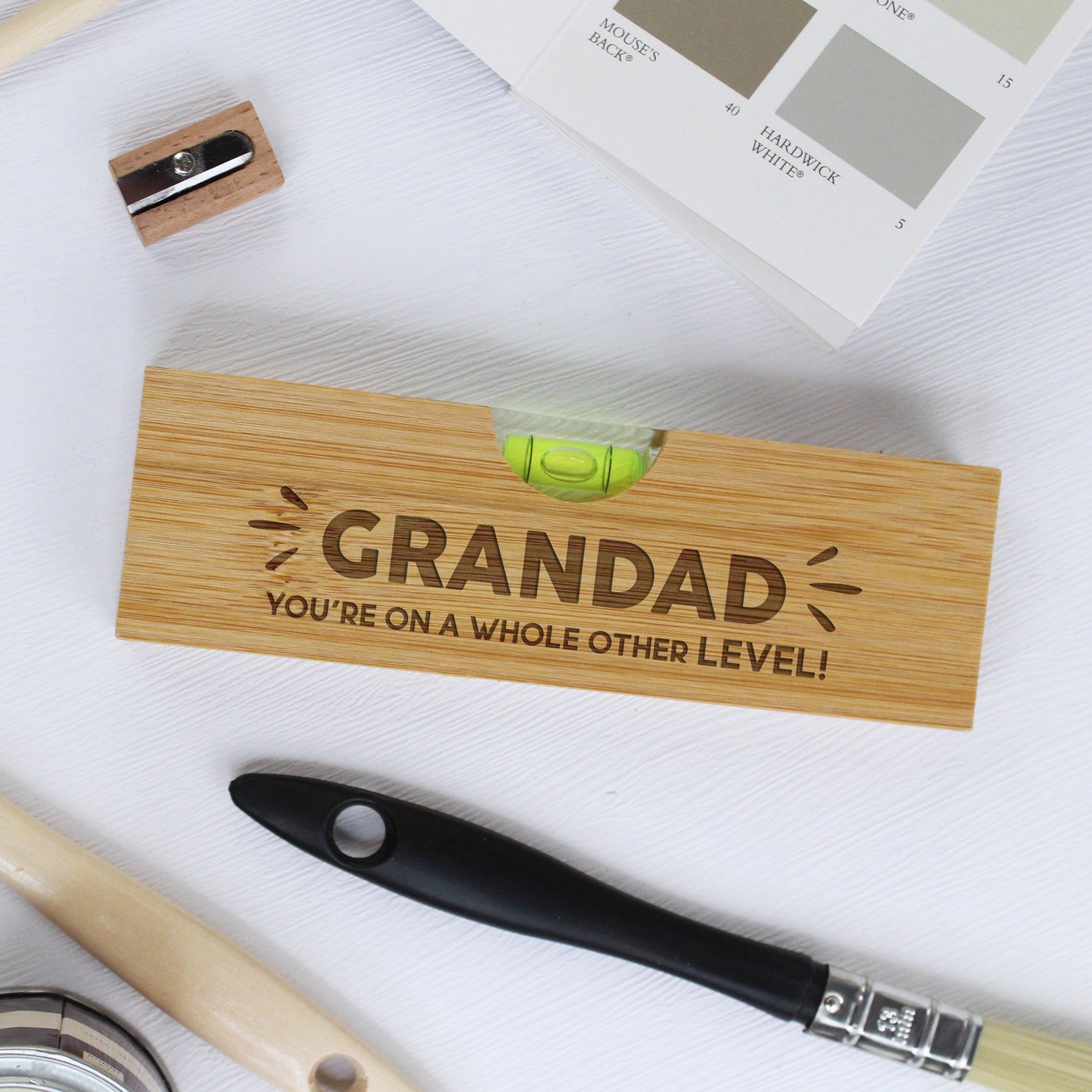 Personalised 2 in 1 Wooden Spirit Level With Bottle Opener, DIY Multi ...