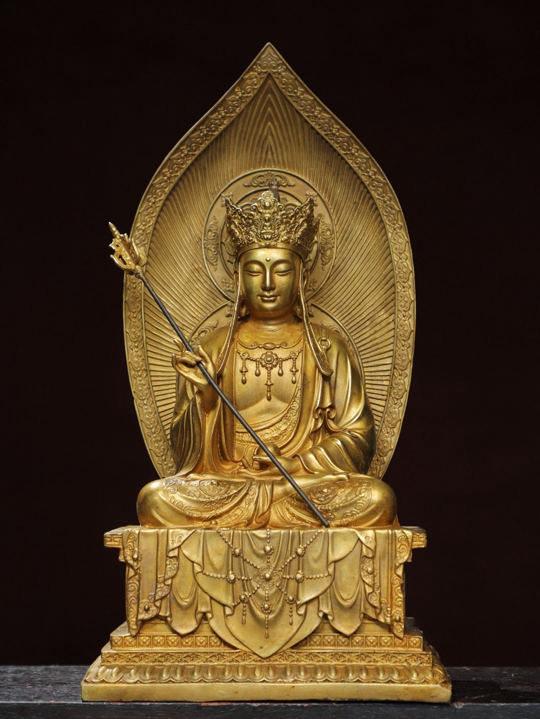 Chinese Antique Pure Hand-made Exquisite Rare Bronze Gilt Backlit ...