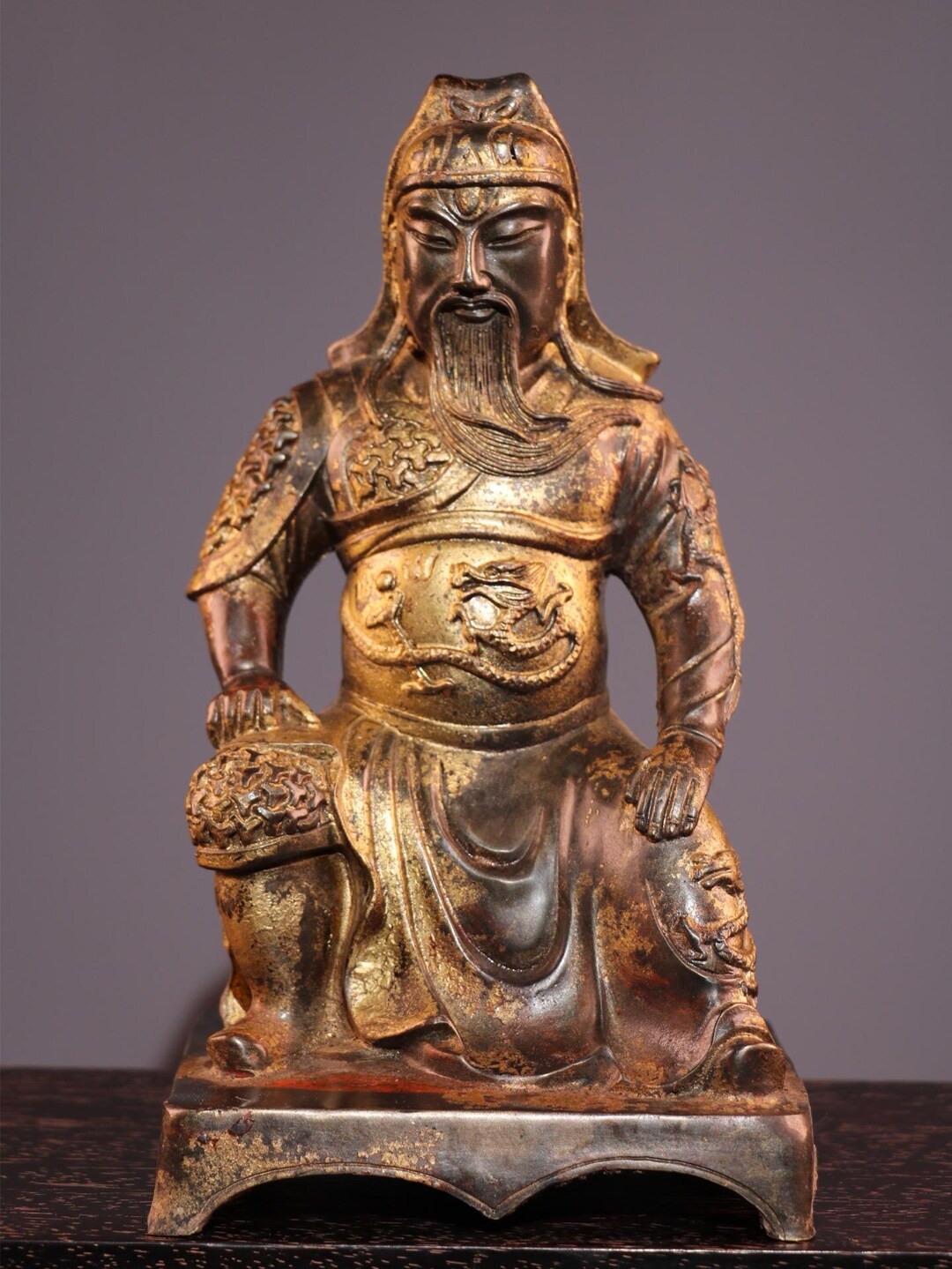 Chinese Antique Pure Hand-made Exquisite Rare Pure Copper Mud Gold ...
