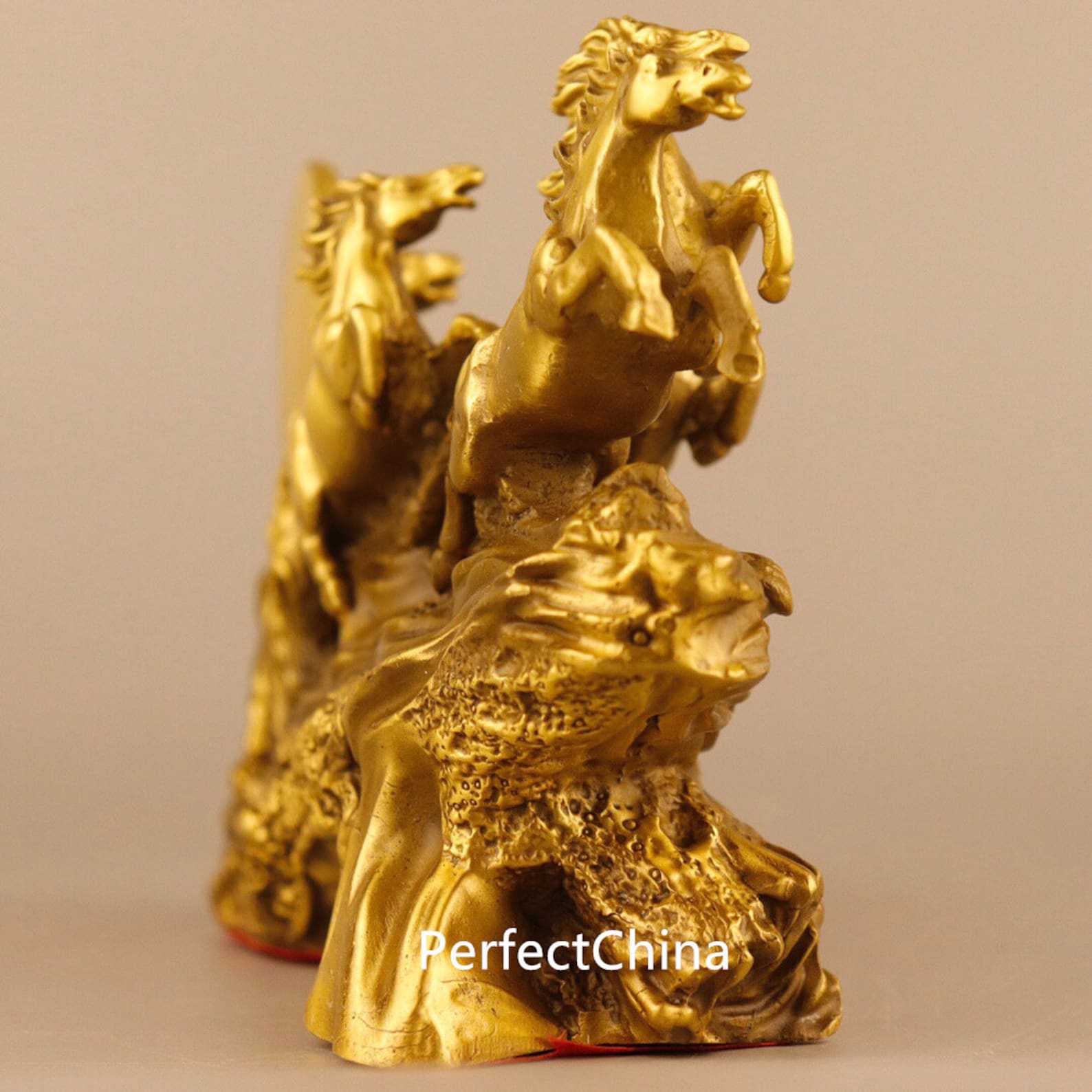 Handmade Gilt Copper Eight Horses Statue - Etsy
