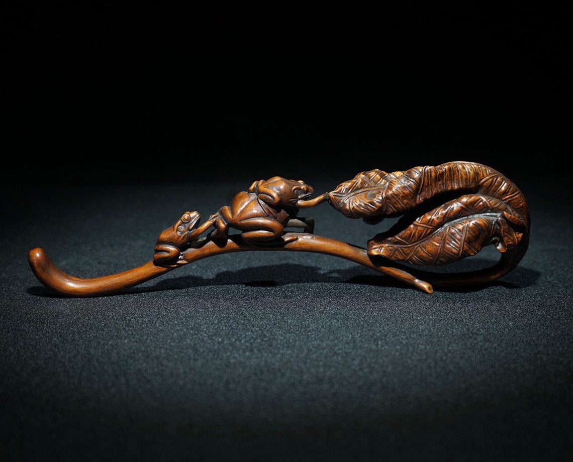 Chinese Antique Boxwood Hand-crafted Carefully Carved Frog Pen - Etsy