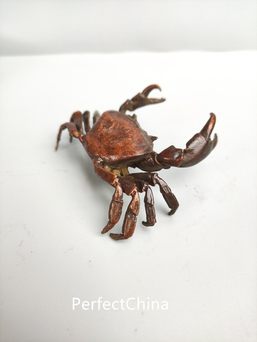 Exquisite Rare Copper Crab Statue Ornaments Handmade From Chinese ...