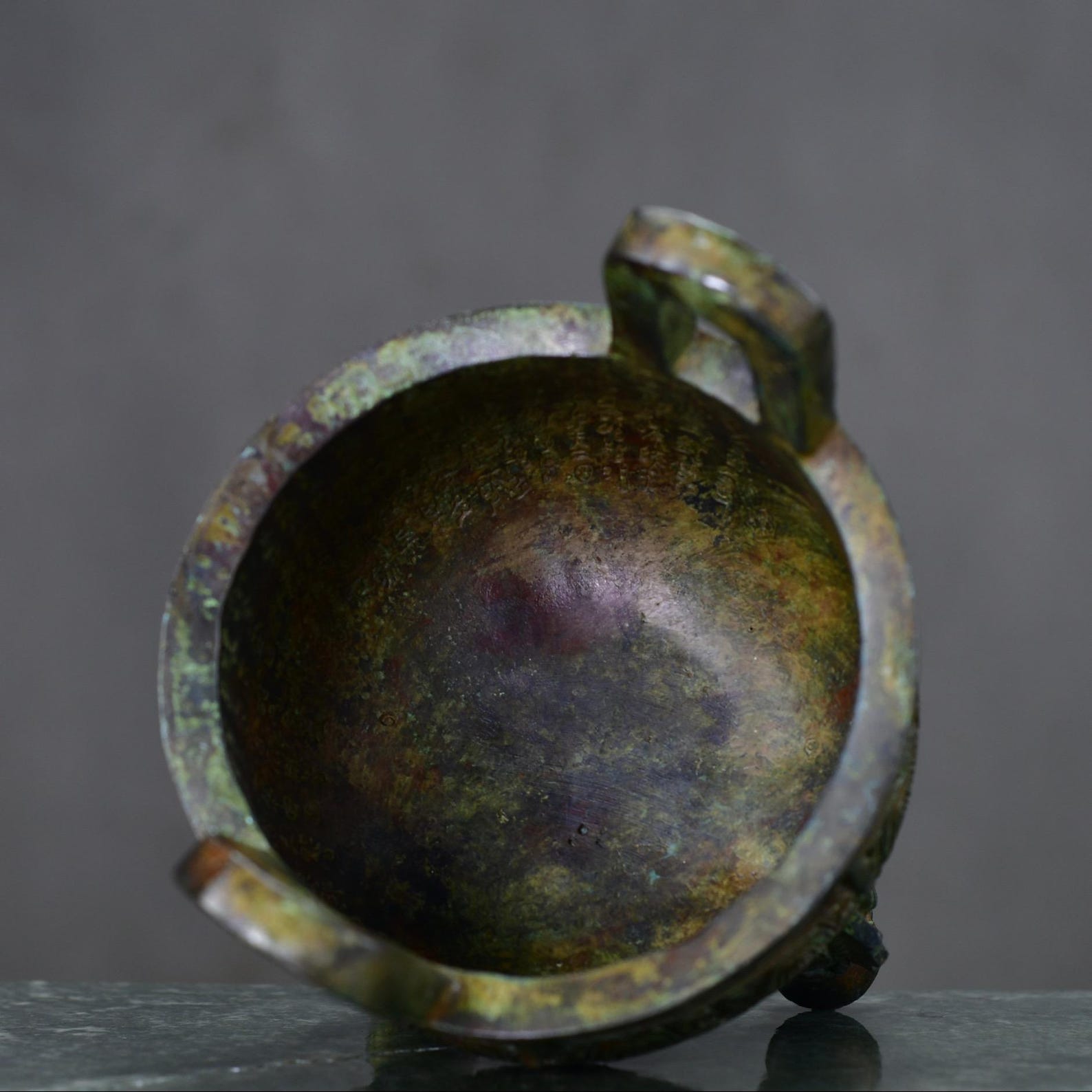 Chinese Antique Pure Hand-made Exquisite Rare Bronze Ke Ding Statue ...