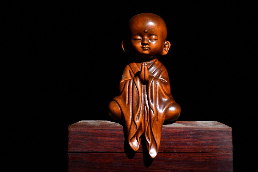 Beautiful and Rare Monk Statue Ornament Hand Carved From Chinese ...