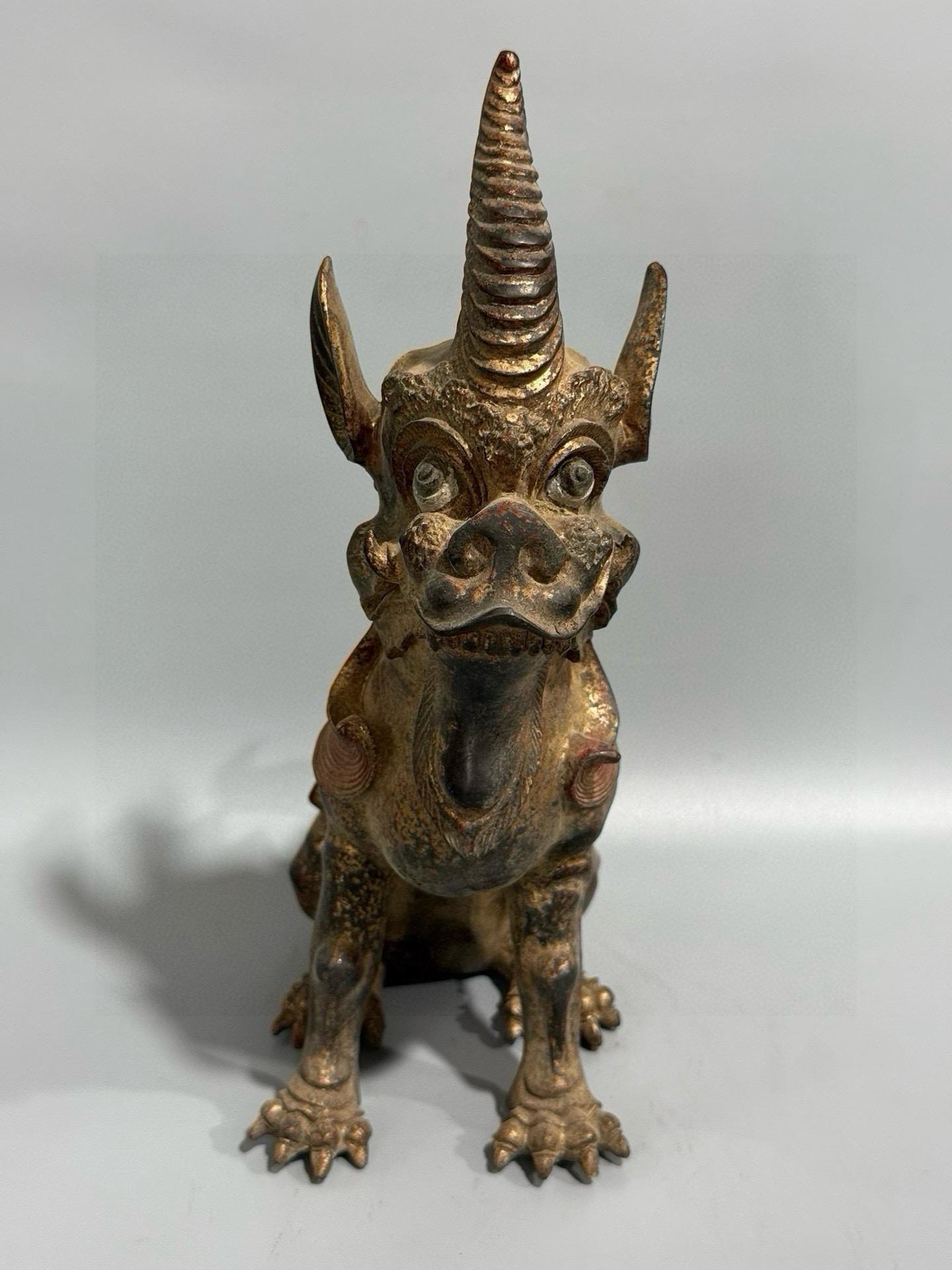 Exquisite and Rare Pure Copper Unicorn Statue Ornament Handmade From ...