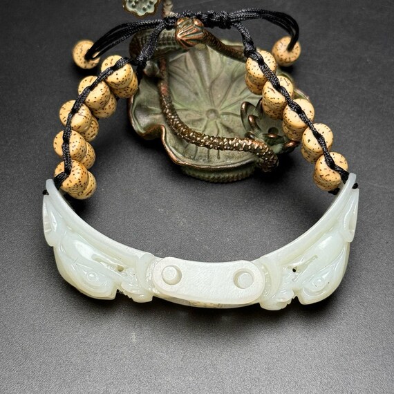 Chinese white jade pure hand-carved exquisite rare do… - Gem
