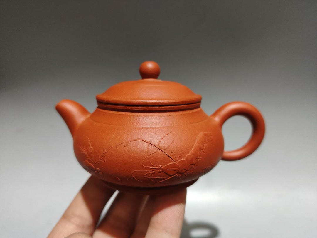 Chinese Antique Pure Hand-painted Clay Exquisite Rare Engraved Shrimp ...