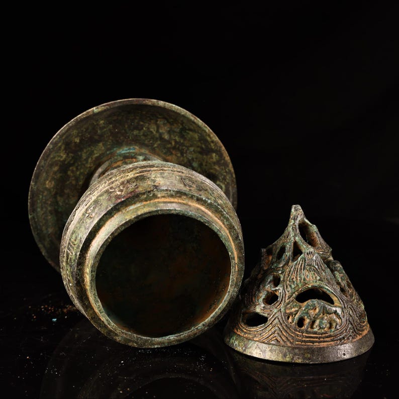 Chinese Antique Pure Handcrafted Exquisite Rare Bronze Inscribed Boshan ...