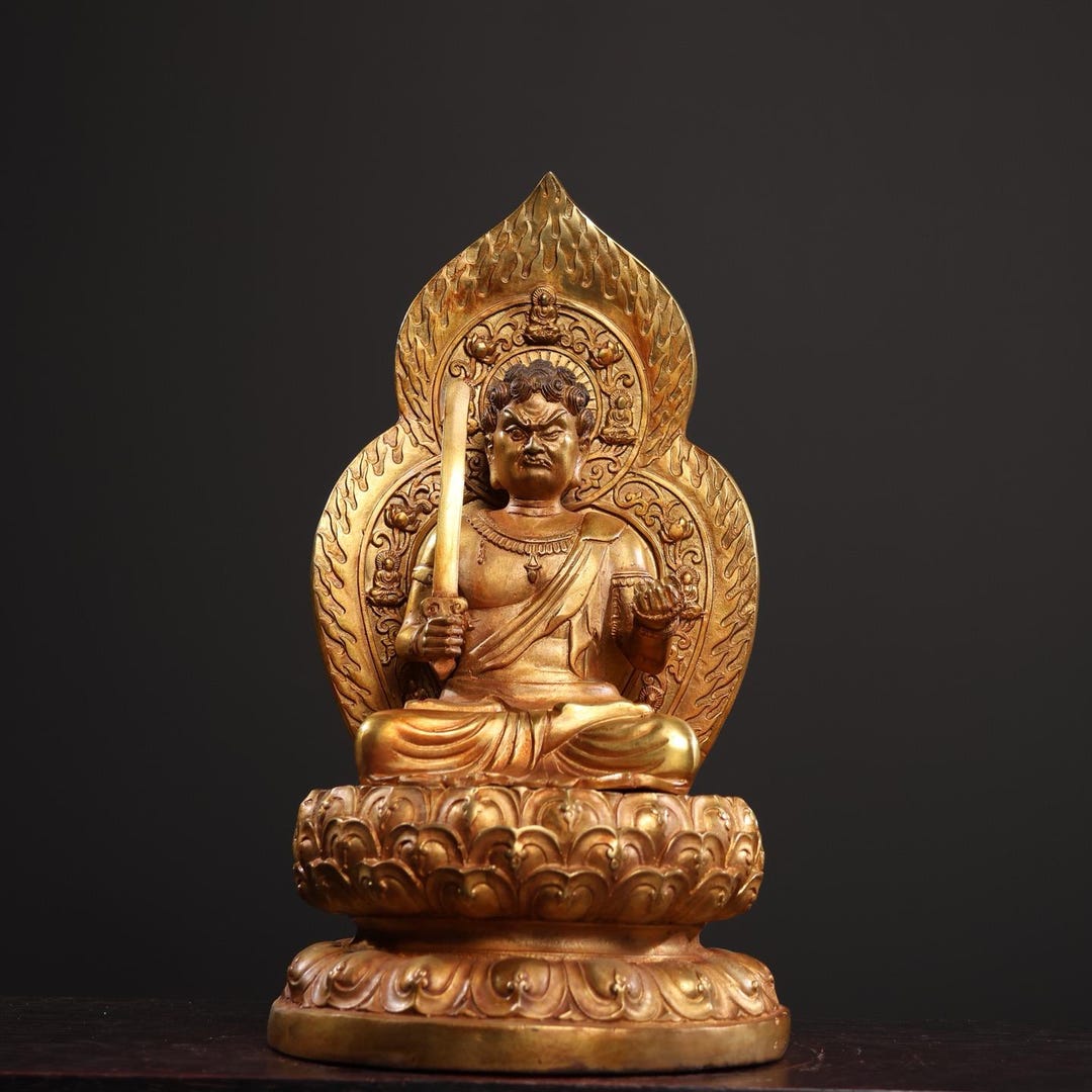 Exquisite and Rare Pure Copper Immovable Ming King Buddha Statue ...