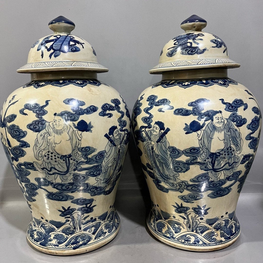 Pair of Exquisite and Rare Blue and White Eight Immortals - Etsy