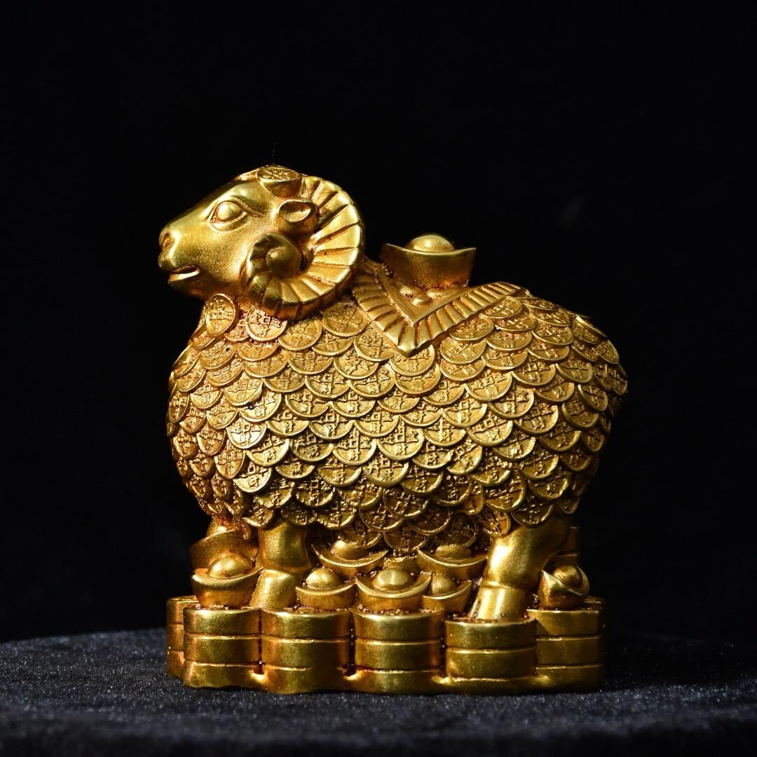 Chinese Antique Pure Hand-made Exquisite Pure Copper Fortune Sheep ...