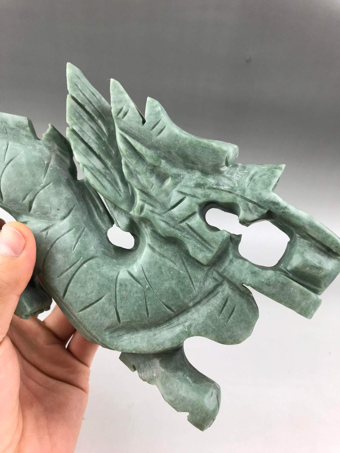 A Dragon Carved by Hand on a Large Pure Natural Jade Statue in - Etsy
