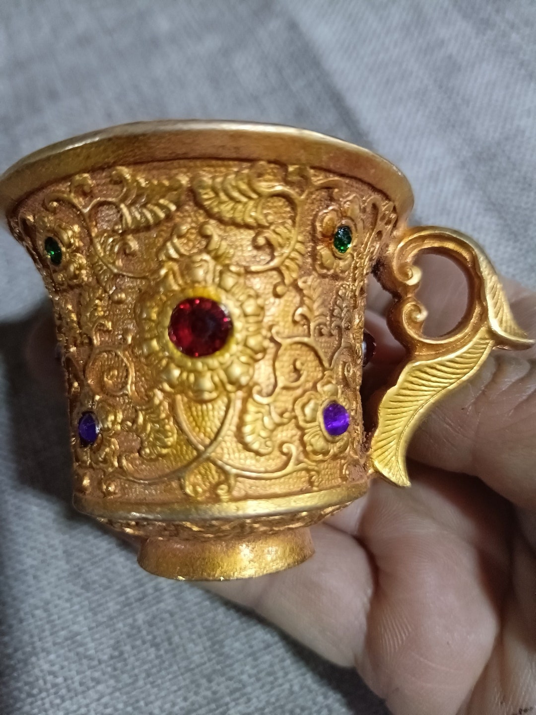 Chinese Antique Collection Exquisite and Rare Pure Copper Gilt Inlaid ...