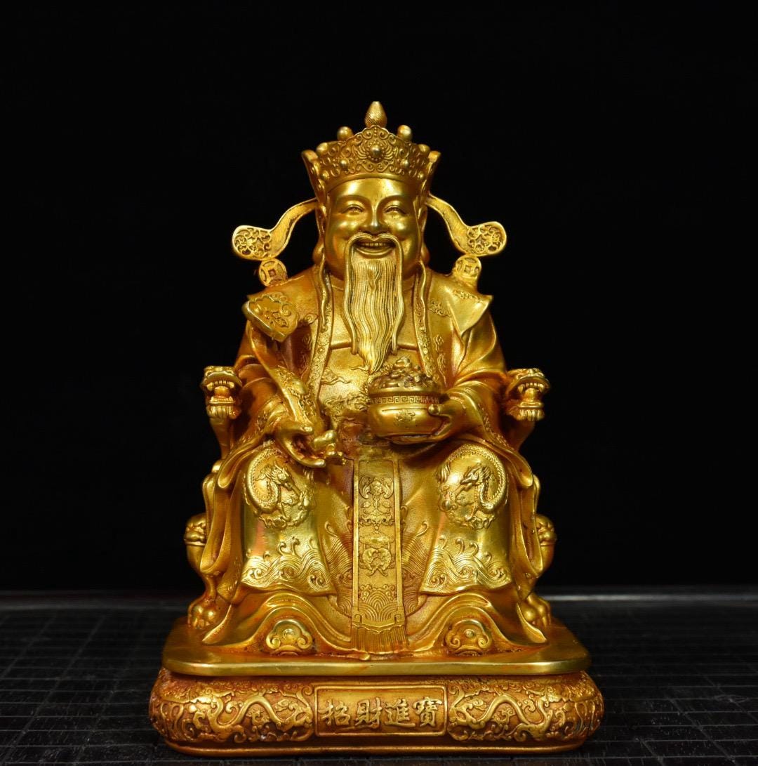 Exquisite Handcrafted Pure Copper God of Wealth Buddha Statue From ...