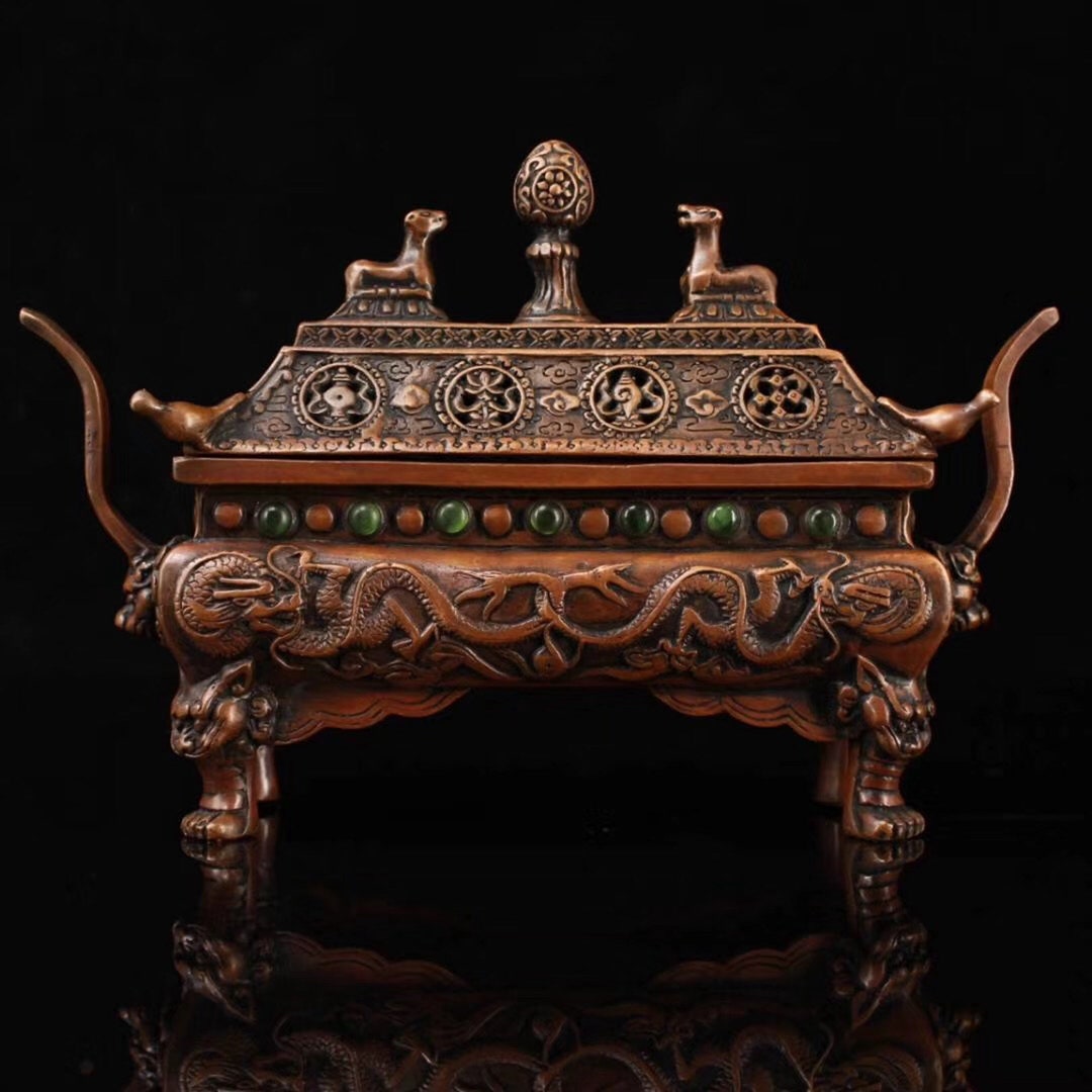 Collection of Old Copper Handmade Incense Burners With Gems - Etsy