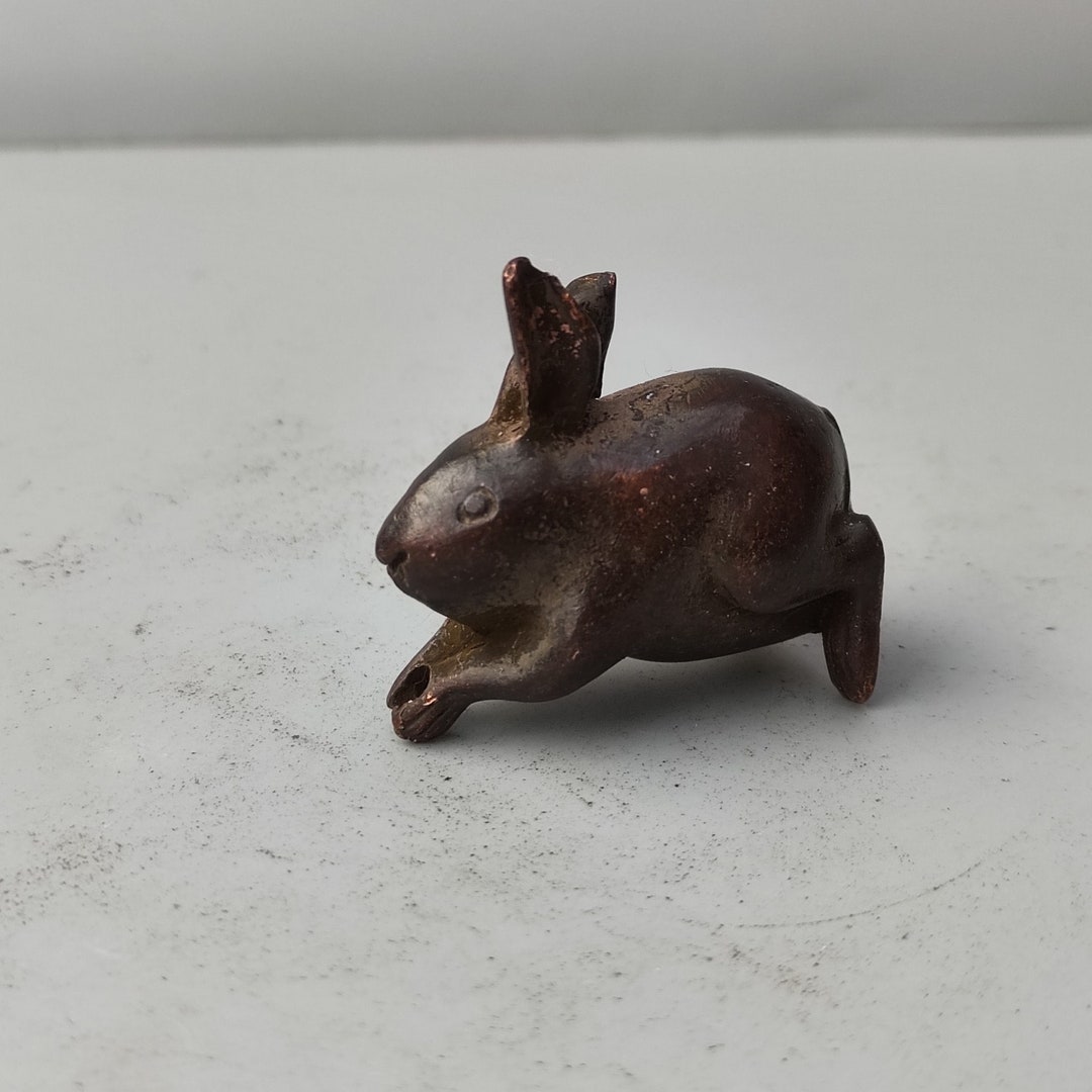 Exquisite Rare Pure Copper Rabbit Incense Insert Statue Ornament Made ...