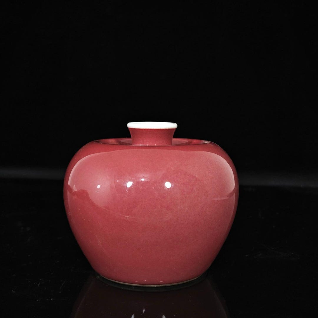 Chinese Antique Pure Hand-painted Exquisite Rare Cowpea Red Apple Vase ...