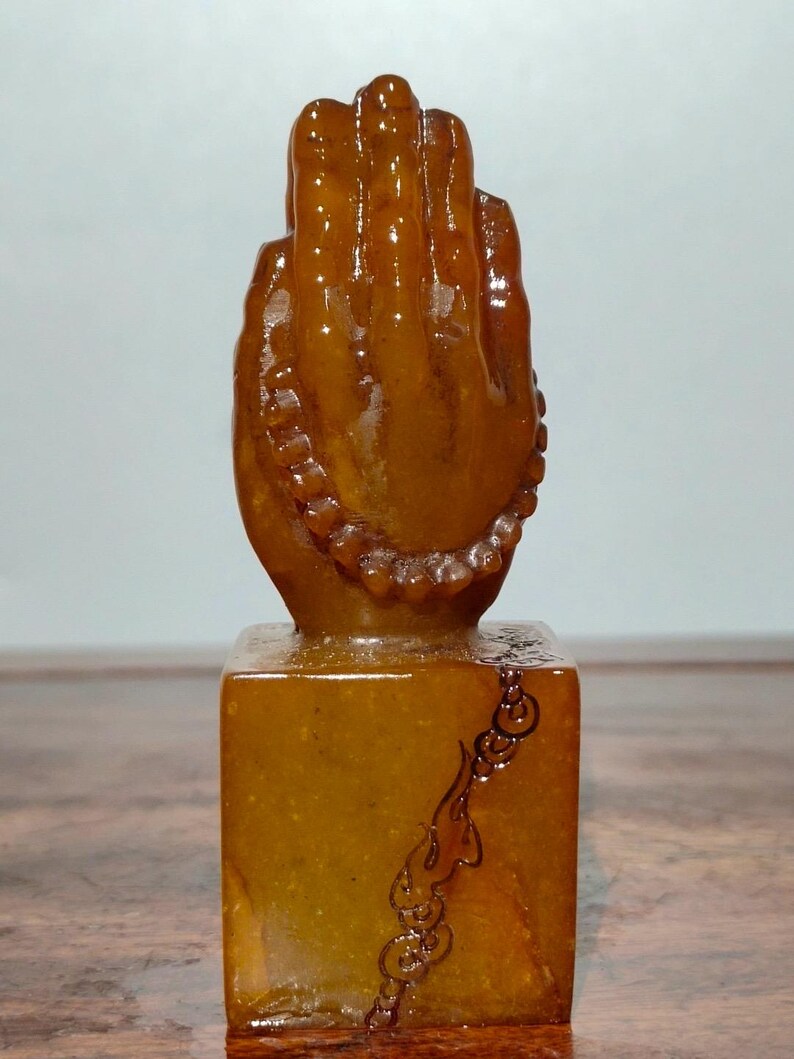 Exquisite Hand-carved Chinese Antique Tianhuang Stone Buddha Hand Seal ...