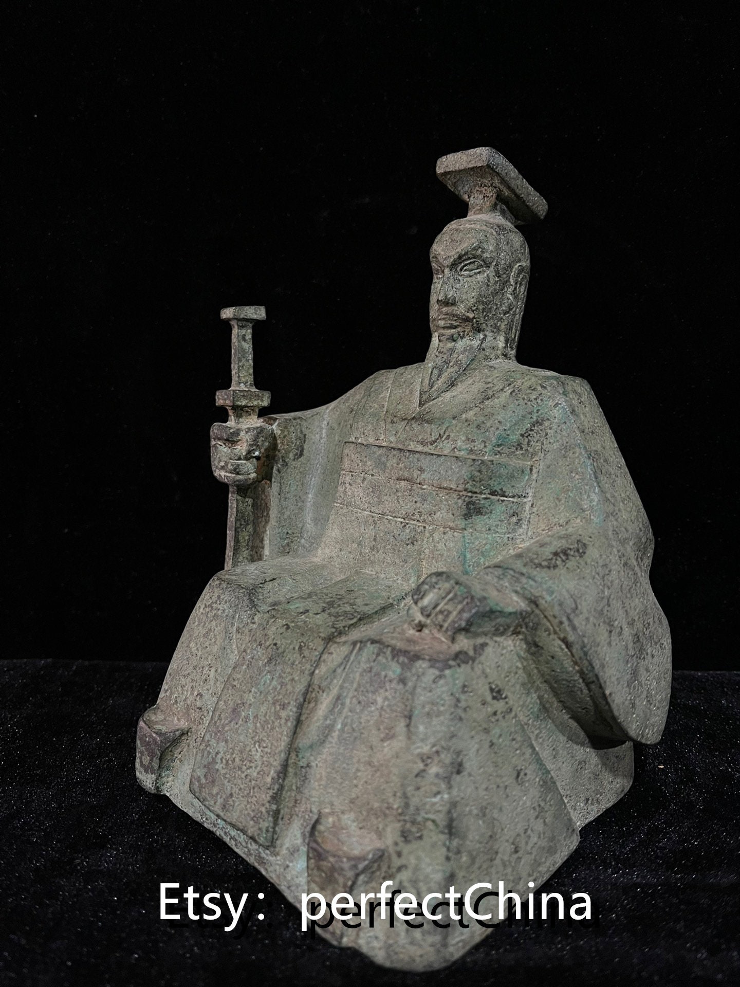 Chinese Antique Hand-carved Copper Red Spot Green Rust Qin - Etsy