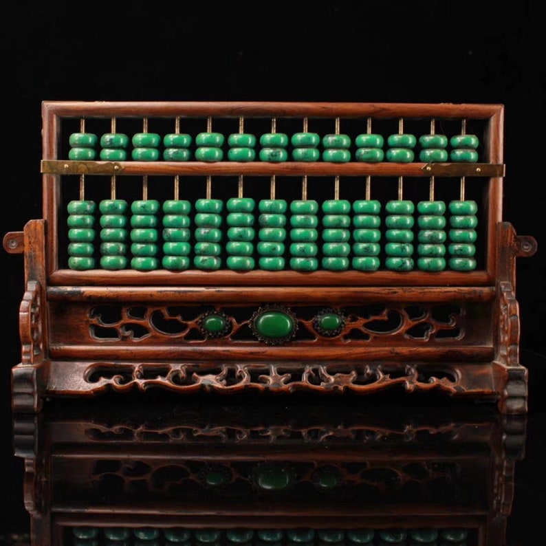 Handcrafted Carved Ebony Abacus Inlaid With Gems - Etsy