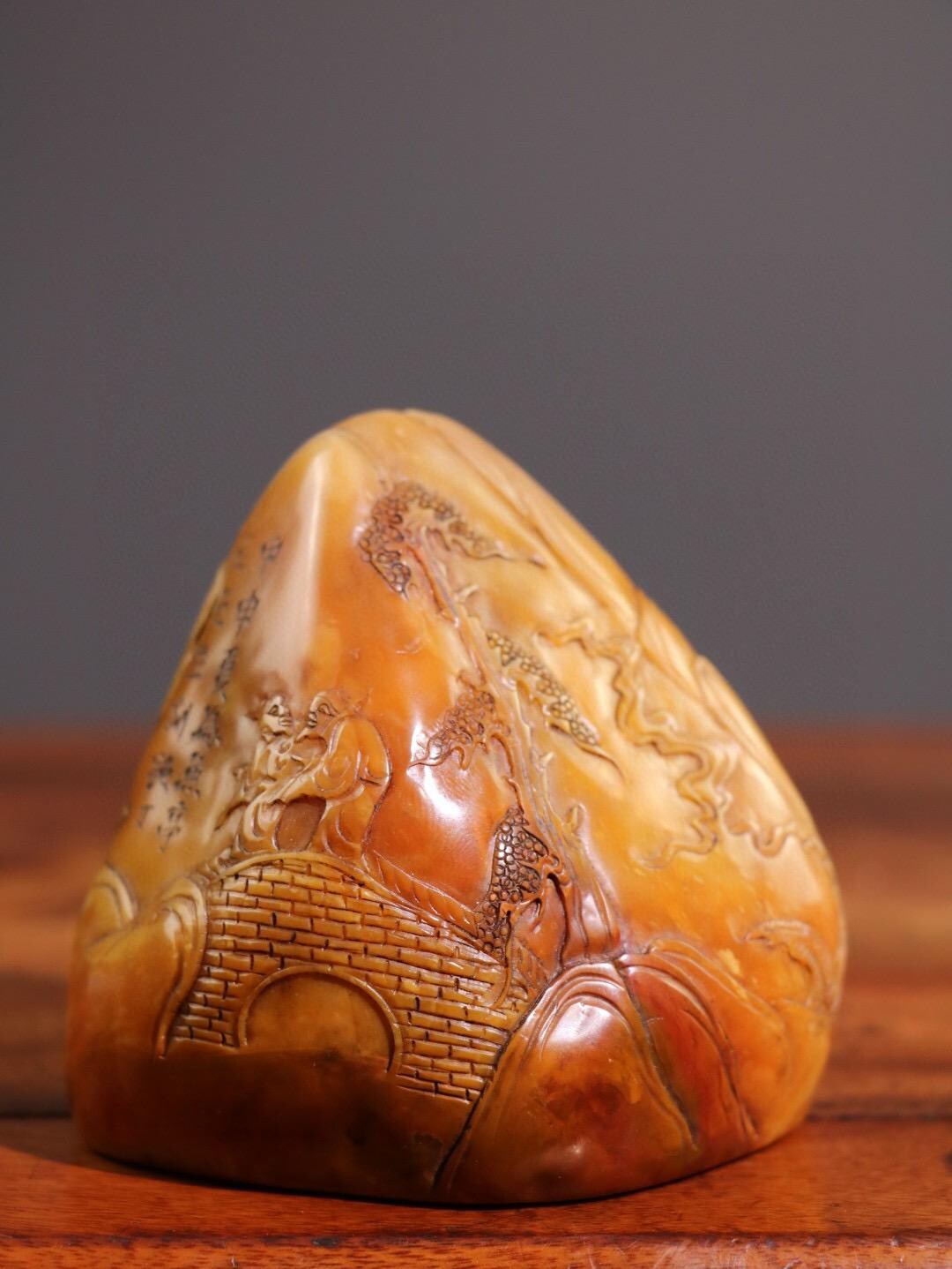 Chinese Antique Pure Hand-carved Exquisite Rare Tianhuang Stone ...