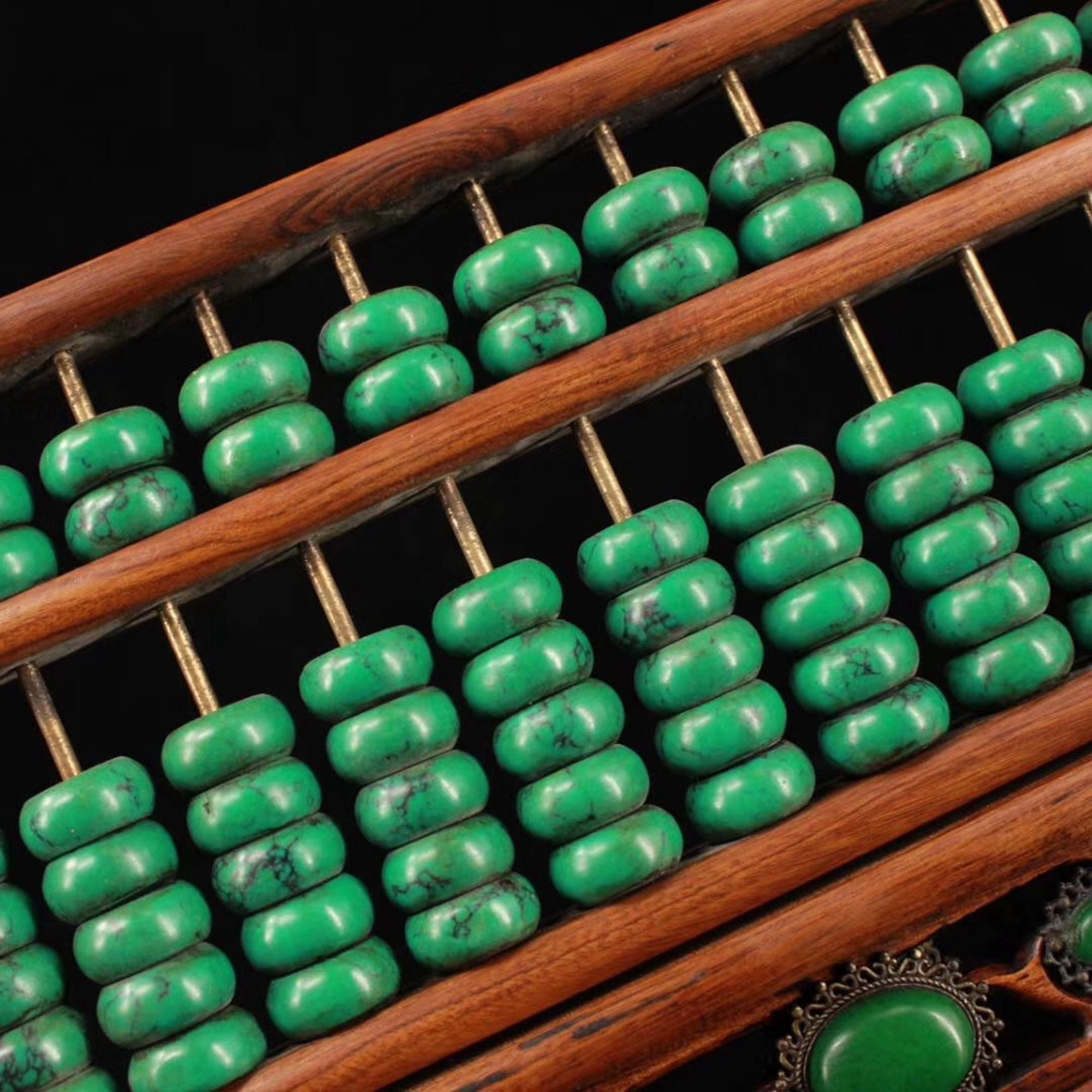 Handcrafted Carved Ebony Abacus Inlaid With Gems | Etsy