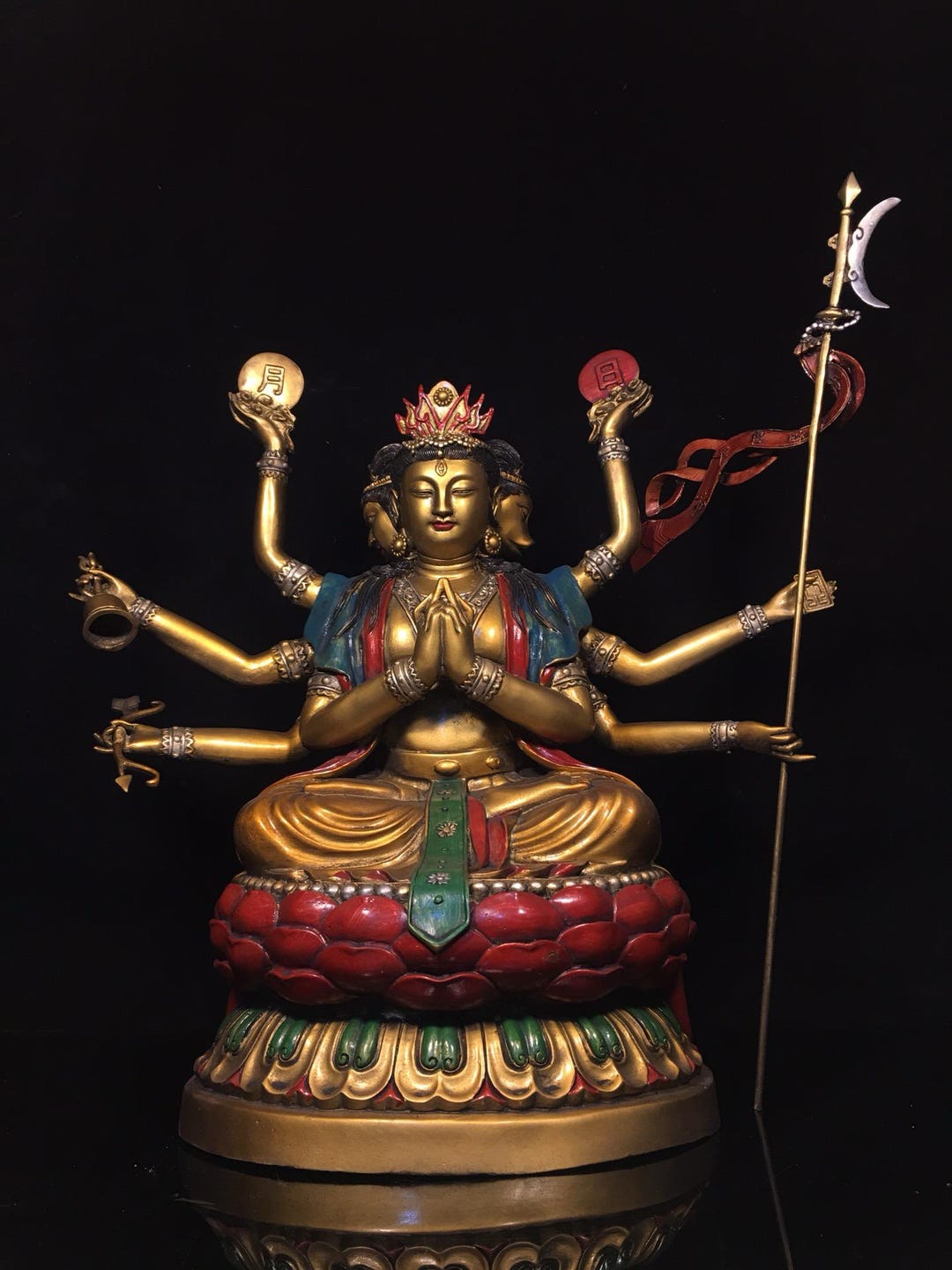 Exquisite and Rare Handmade Antique Chinese Bronze Painted Doumu ...