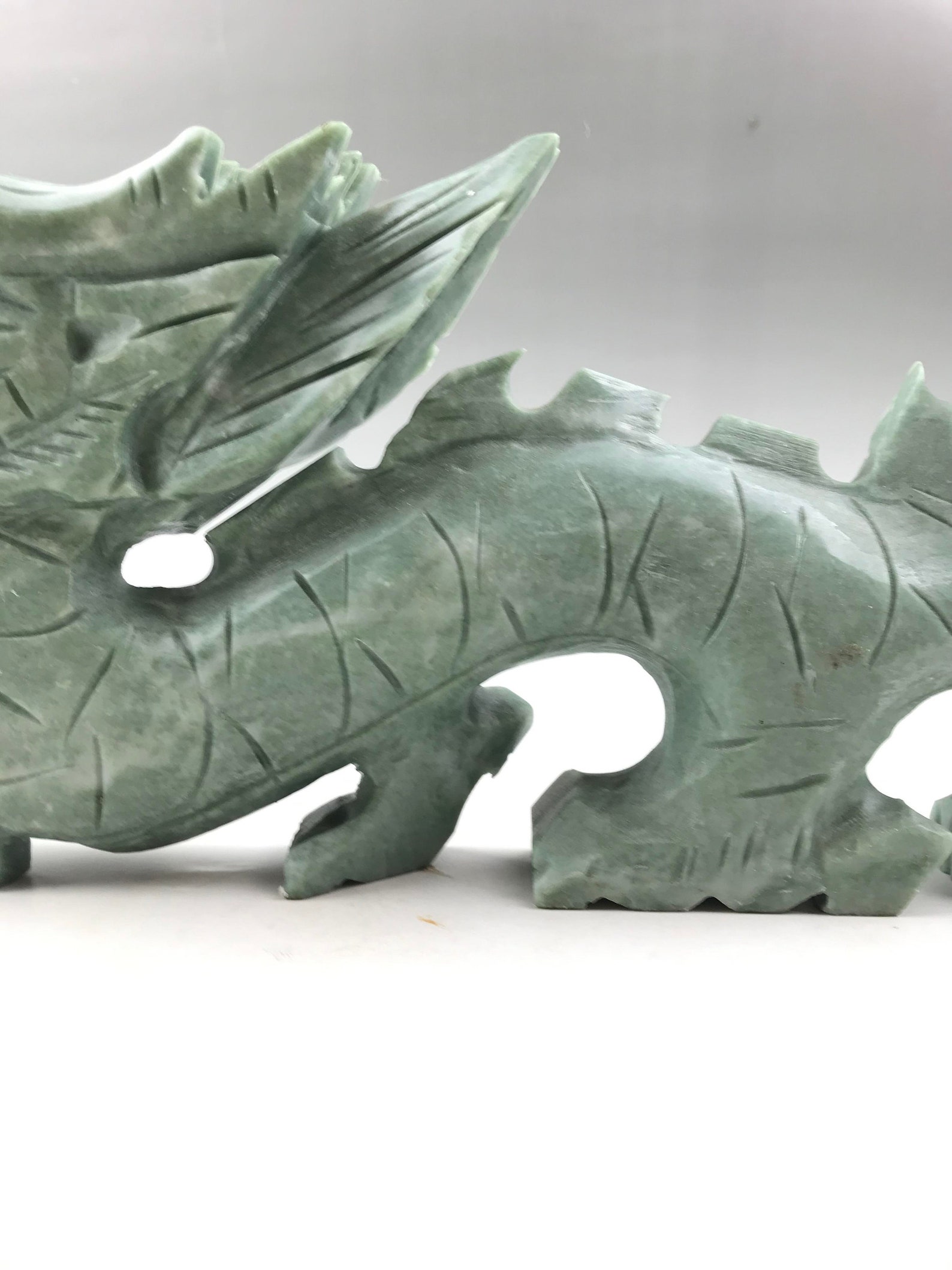 A Dragon Carved by Hand on a Large Pure Natural Jade Statue in - Etsy