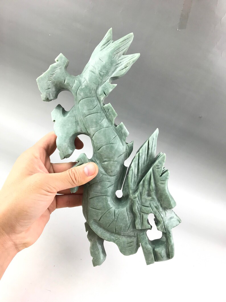 A Dragon Carved by Hand on a Large Pure Natural Jade Statue in - Etsy
