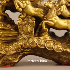 Handmade Exquisite Rare Pure Copper Gilt Statue Ornaments of Eight ...