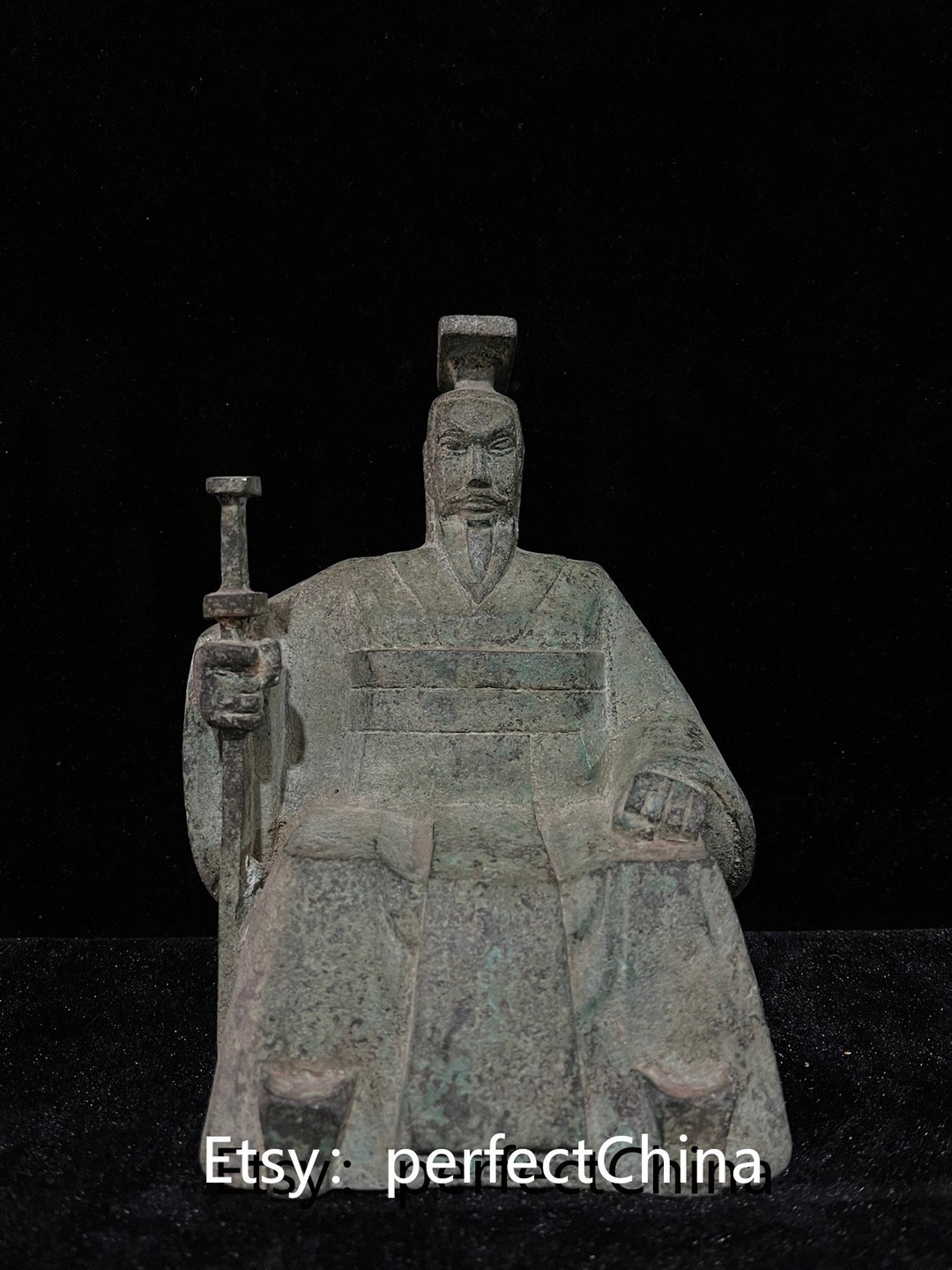Chinese Antique Hand-carved Copper Red Spot Green Rust Qin - Etsy