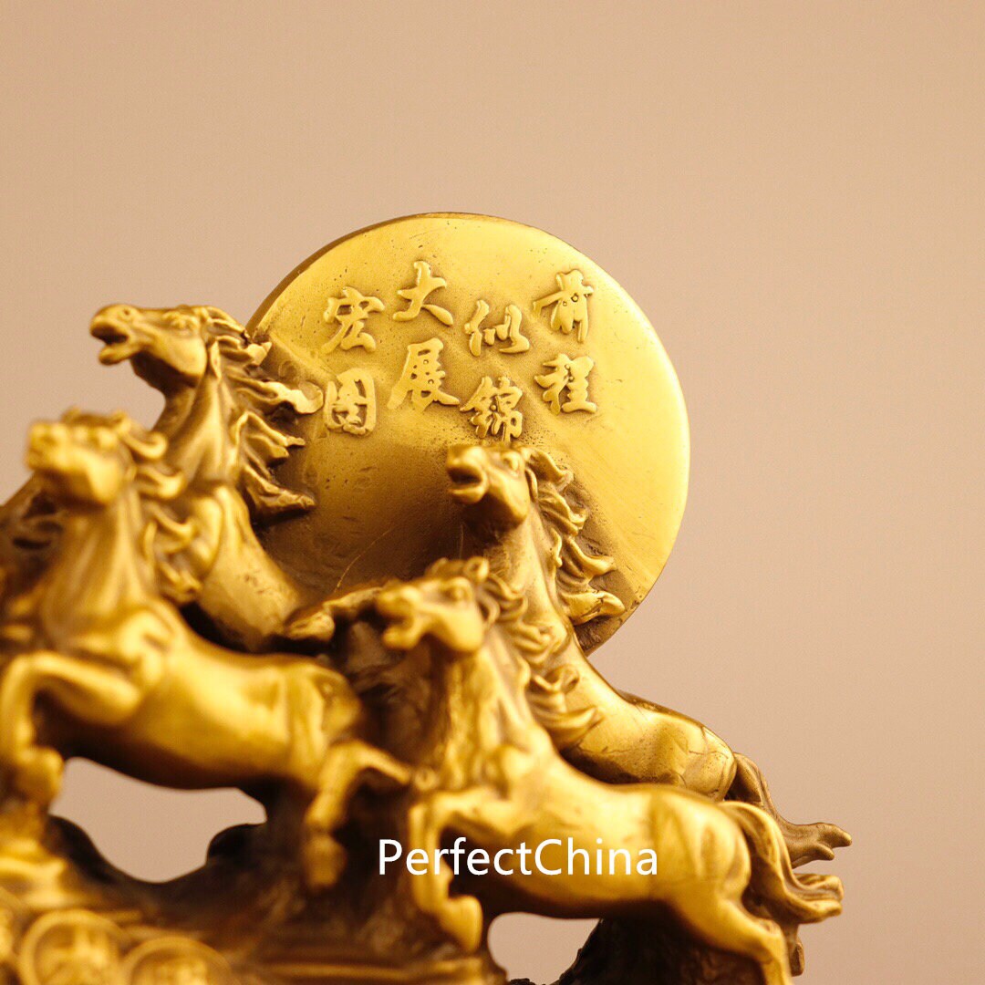 Handmade Gilt Copper Eight Horses Statue - Etsy