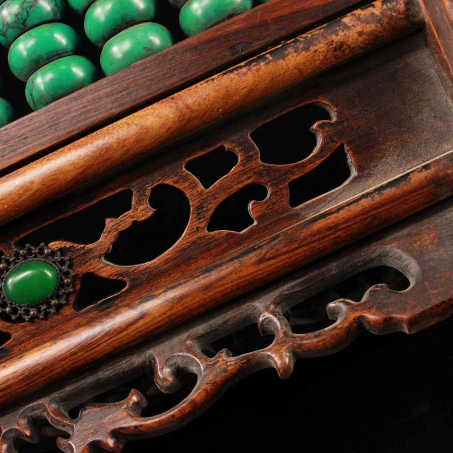 Handcrafted Carved Ebony Abacus Inlaid With Gems | Etsy