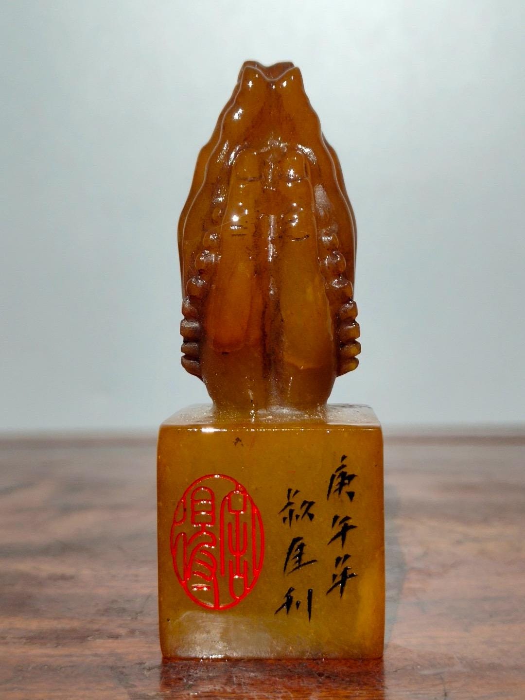 Exquisite Hand-carved Chinese Antique Tianhuang Stone Buddha Hand Seal ...