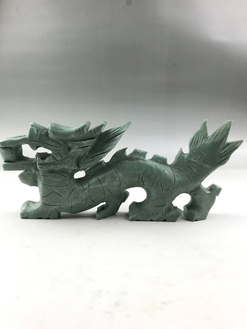 A Dragon Carved by Hand on a Large Pure Natural Jade Statue in - Etsy