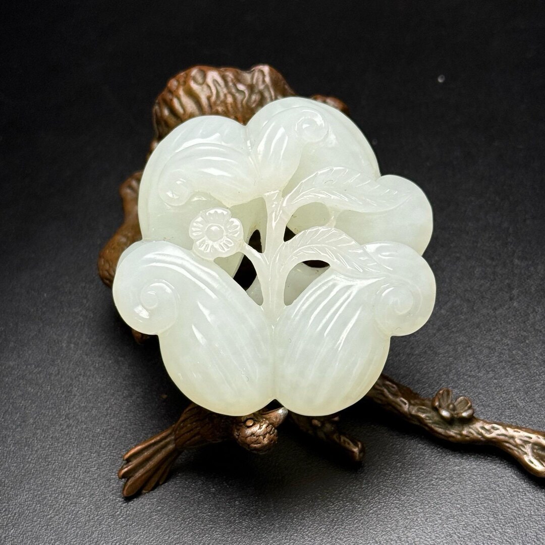 Exquisite and Rare Hand-carved Chinese White Jade Pendant With Multiple ...