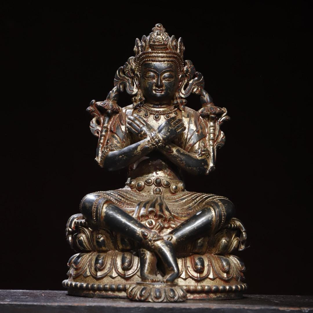 Chinese Antique Pure Hand-made Exquisite Rare Pure Copper Rubbing Gold ...