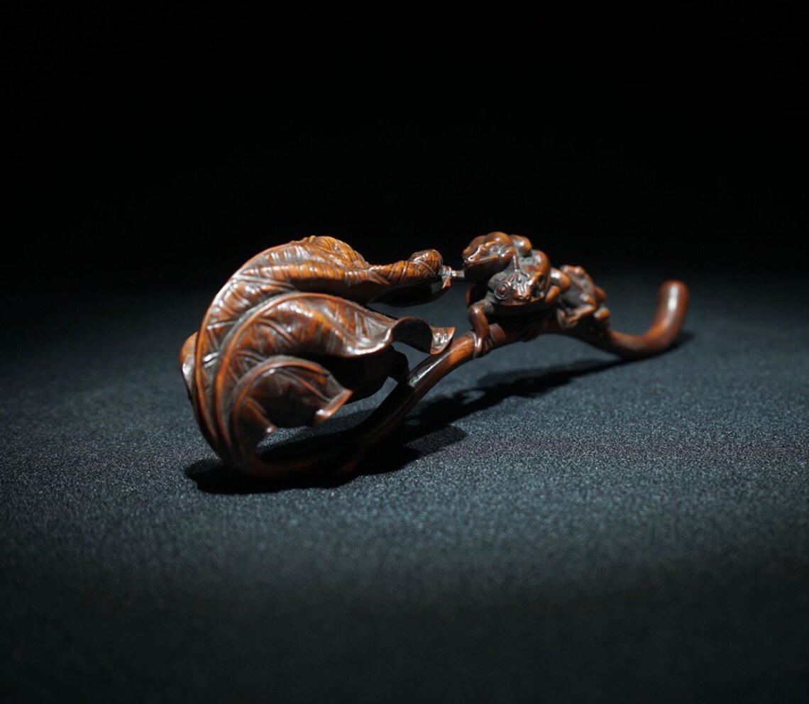 Chinese Antique Boxwood Hand-crafted Carefully Carved Frog Pen - Etsy