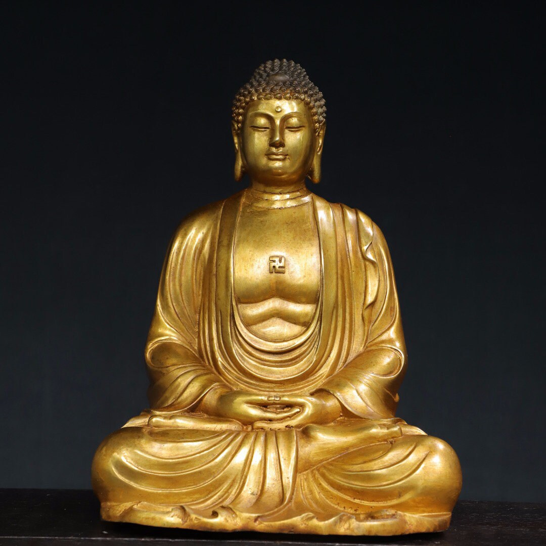 Handcrafted Pure Copper Gilt Sakyamuni Buddha Statue Ornaments - Etsy