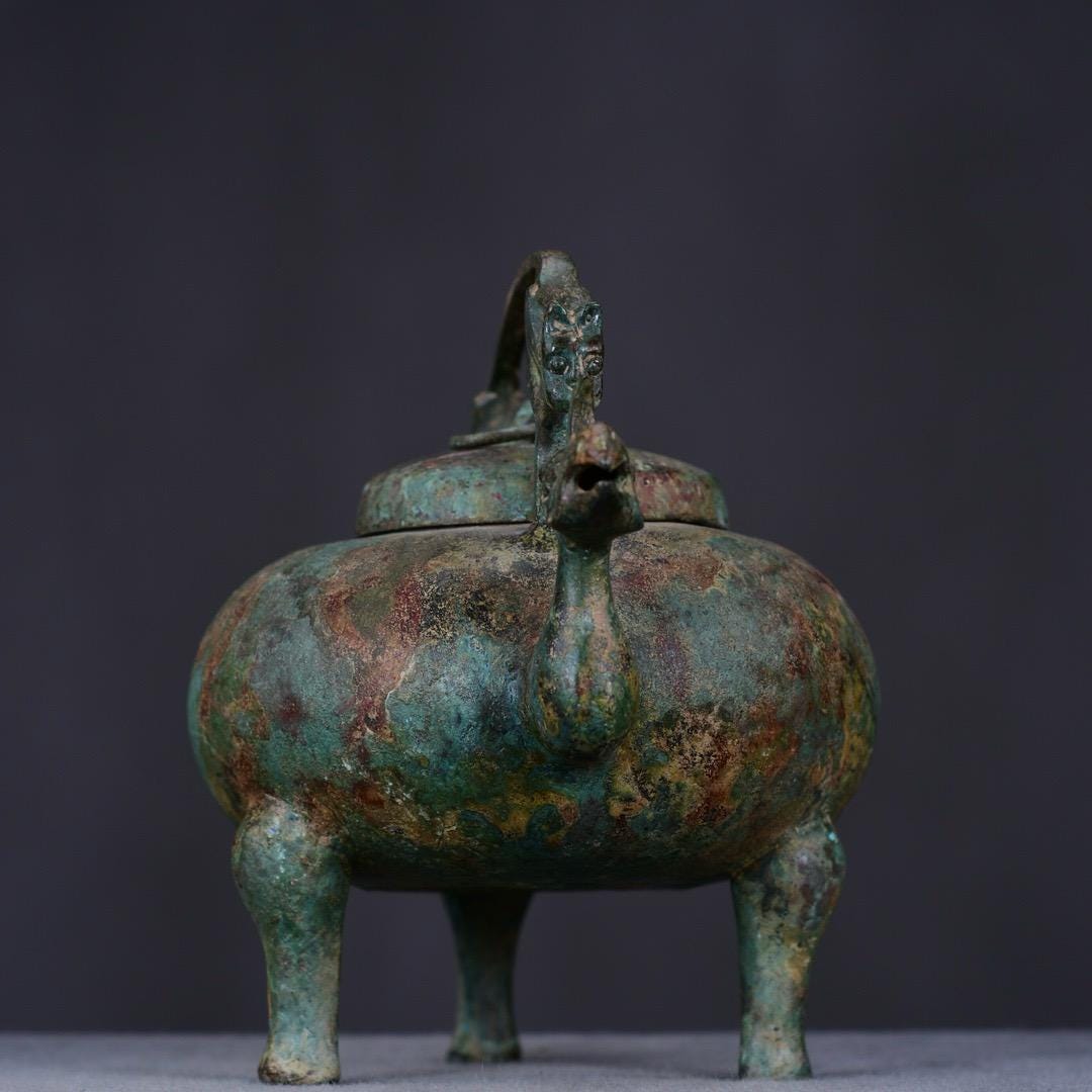 Exquisite Bronze Chicken-head Ewer Sculpture, Handcrafted From Antique ...